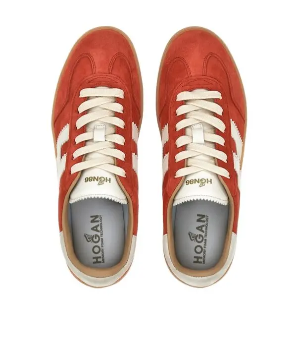 Hogan Paneled Lace-up Low-top Sneakers - Red
