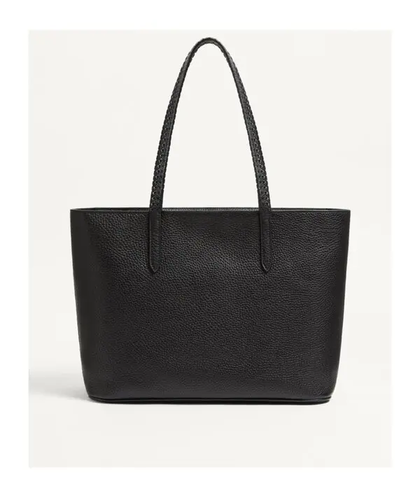 Valentino Garavani Grainy Calfskin Nellcôte Shopping Bag With Studded Vlogo - Nero