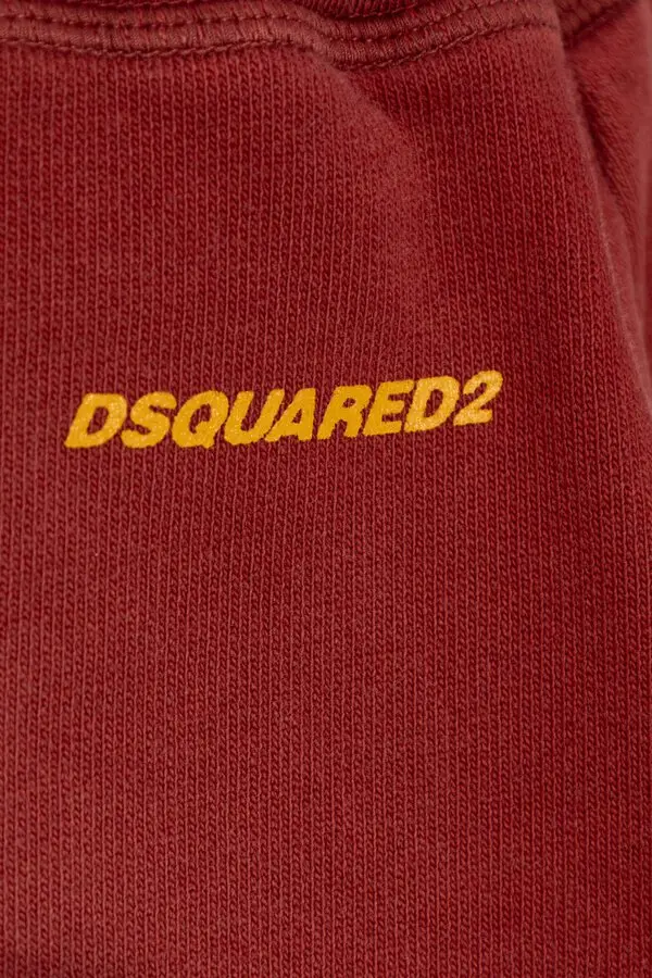 Dsquared2 Logo-printed Elasticated Waistband Wide Leg Shorts - Red