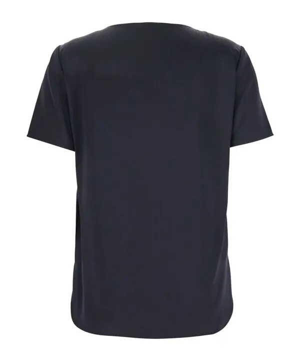 Max Mara Crewneck Satin Top - Black