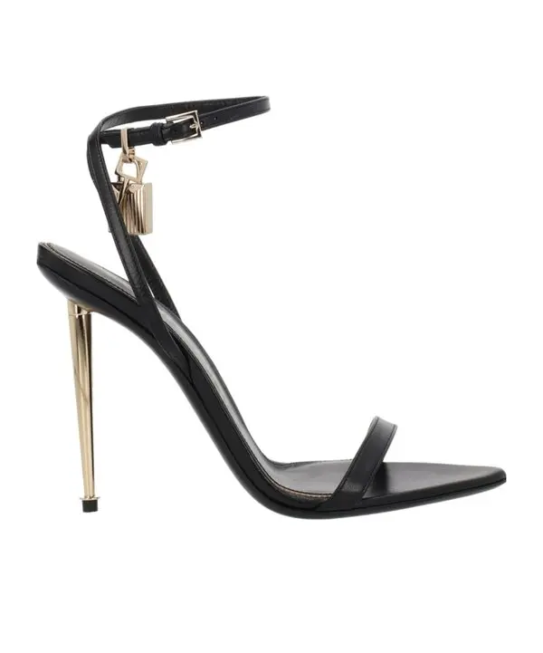 TOM FORD Padlock Pointy Naked Sandals - Black