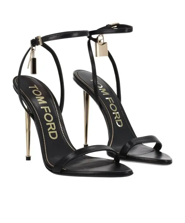 TOM FORD Padlock Pointy Naked Sandals - Black