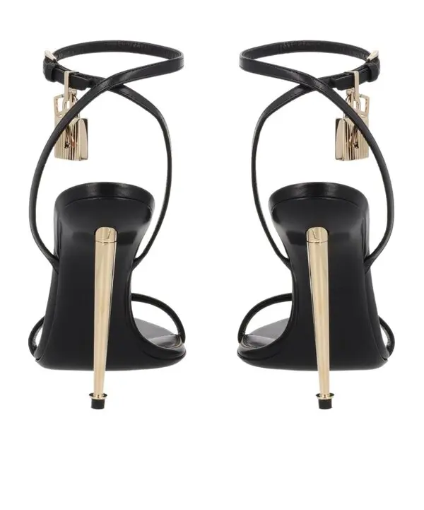 TOM FORD Padlock Pointy Naked Sandals - Black