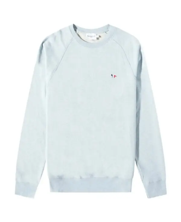 Maison Kitsuné Crewneck Sweatshirt With Fox Embroidery - White