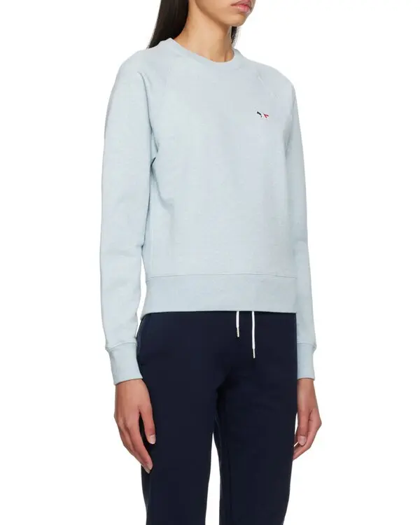 Maison Kitsuné Crewneck Sweatshirt With Fox Embroidery - White