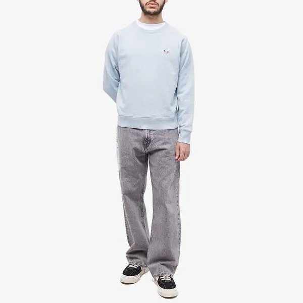 Maison Kitsuné Crewneck Sweatshirt With Fox Embroidery - White