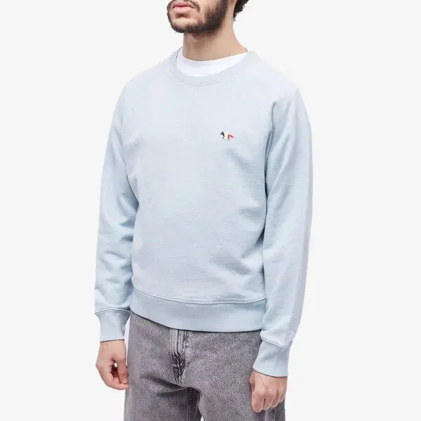 Maison Kitsuné Crewneck Sweatshirt With Fox Embroidery - White