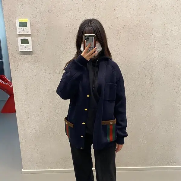 Gucci V-neck Knitted Cardigan With Web Detail