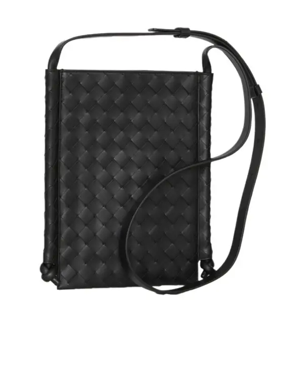 Bottega Veneta Flat Loop Small Crossbody Bag - Black