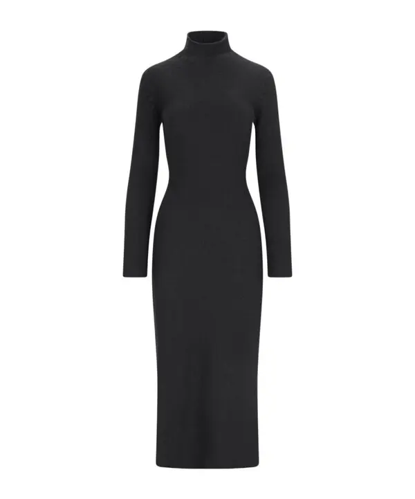 Bottega Veneta High Neck Knitted Midi Dress
