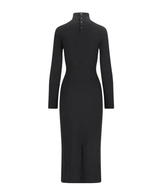 Bottega Veneta High Neck Knitted Midi Dress