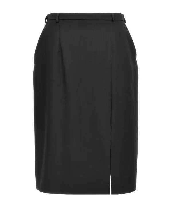 Dolce & Gabbana Side Slit Midi Skirt - Black