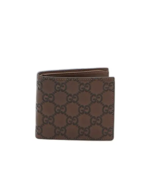 Gucci Gg Emblem Bi-fold Wallet - Brown And Black