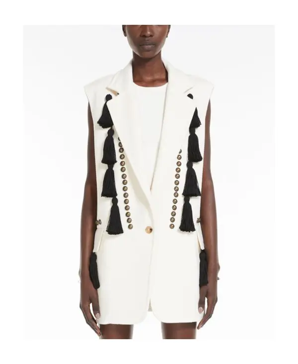 Max Mara Tasseled V-neck Gilet
