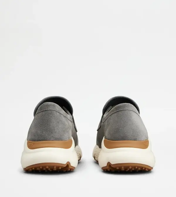 TOD'S Sporty Suede Slip-on Trainers - Grey