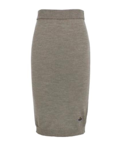 VIVIENNE WESTWOOD Bea Orb-embroidered Knitted Skirt - Gray