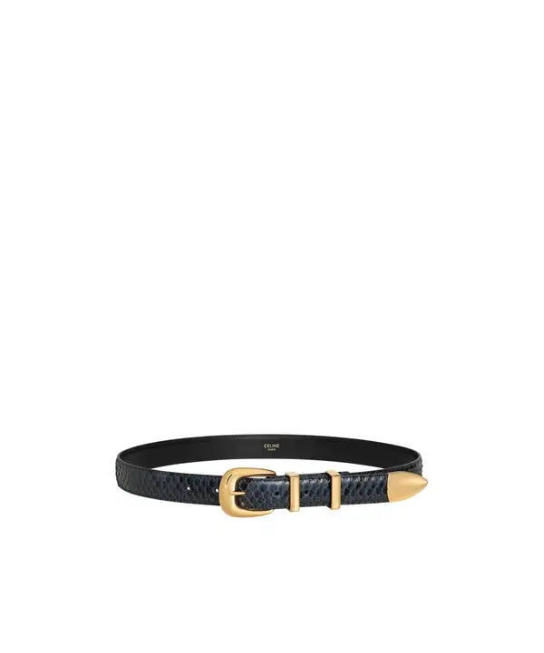 Celine Python Western Belt - Deep Navy Blue