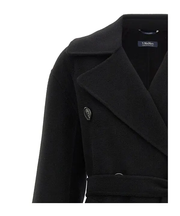Max Mara Dalila Double-breasted Belted Coat - Black