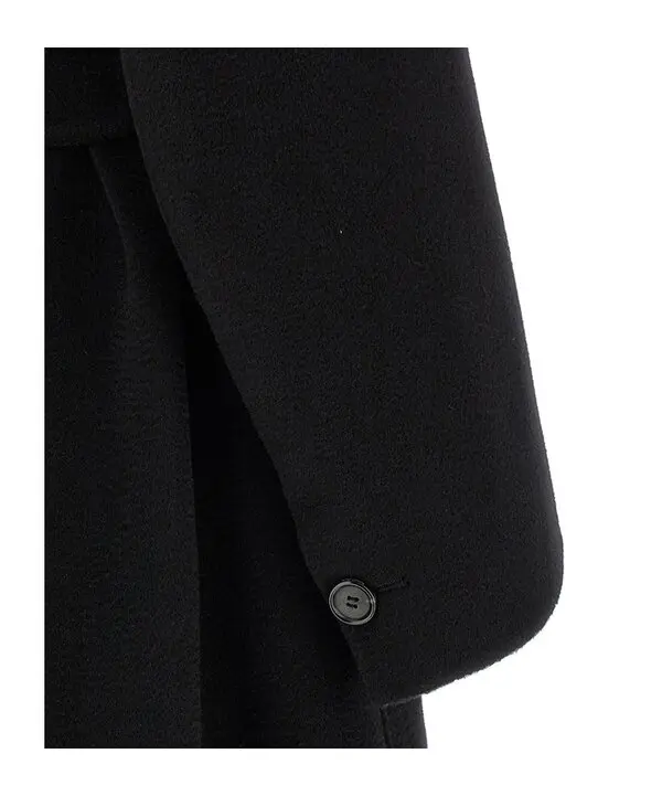 Max Mara Dalila Double-breasted Belted Coat - Black