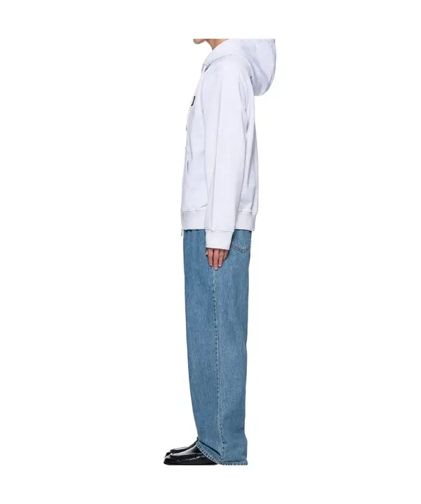 WOOYOUNGMI Long-sleeved Hooded Hoodie - White