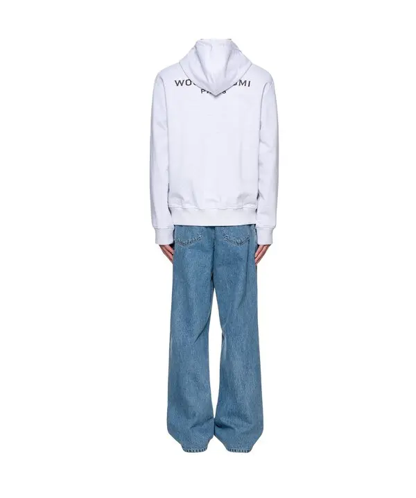 WOOYOUNGMI Long-sleeved Hooded Hoodie - White