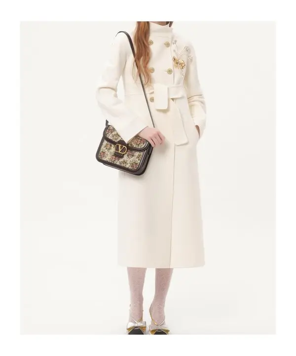 Valentino Garavani Vlogo Signature Foldover Shoulder Bag - Nude