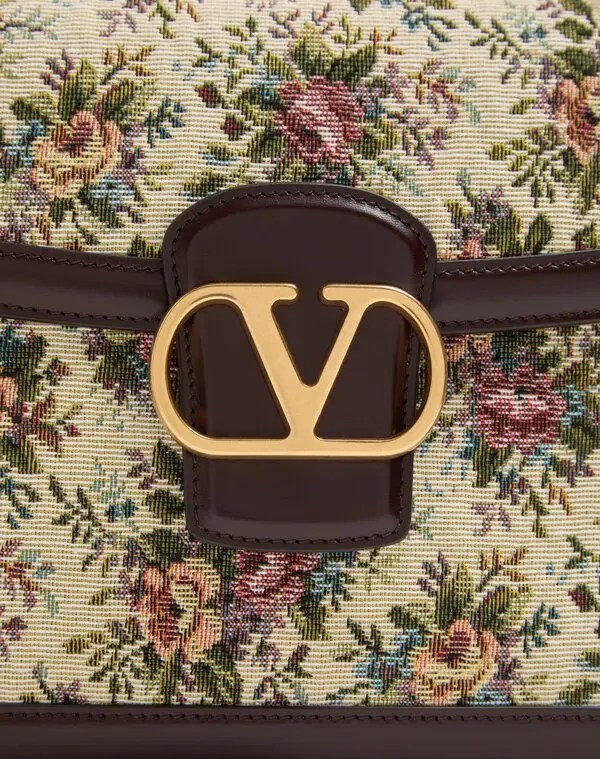 Valentino Garavani Vlogo Signature Foldover Shoulder Bag - Nude