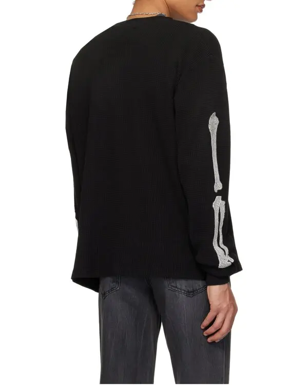 Amiri Logo Embroidered Long-sleeved T-shirt - Black