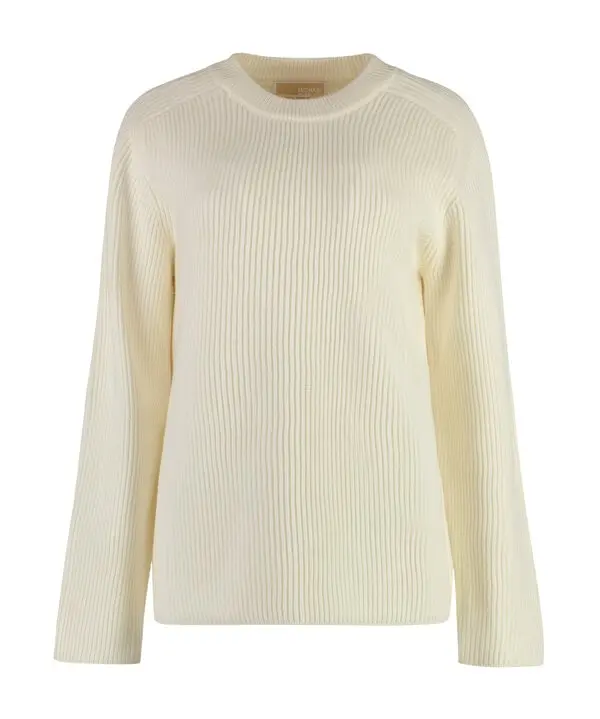 Michael Kors Ribbed Crew Neck Jumper - Nude