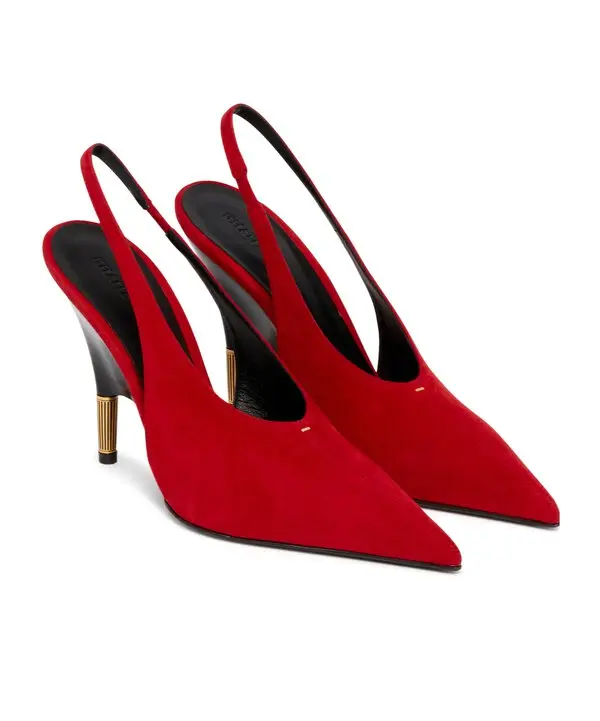 Khaite Slingback Pumps With Sculptural Wedge Heel - Red