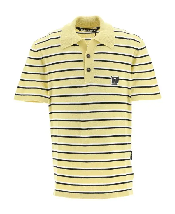 Palm Angels Logo-patch Short Sleeved Polo Shirt