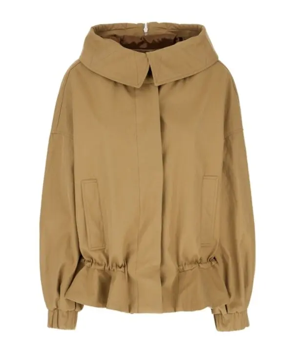 Dries Van Noten Long Sleeve Ruffled Hem Jacket - Camel