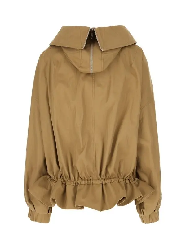 Dries Van Noten Long Sleeve Ruffled Hem Jacket - Camel