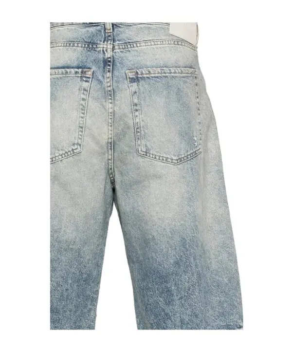 ICON DENIM LOS ANGELES Faded Wash Denim Shorts - Gray