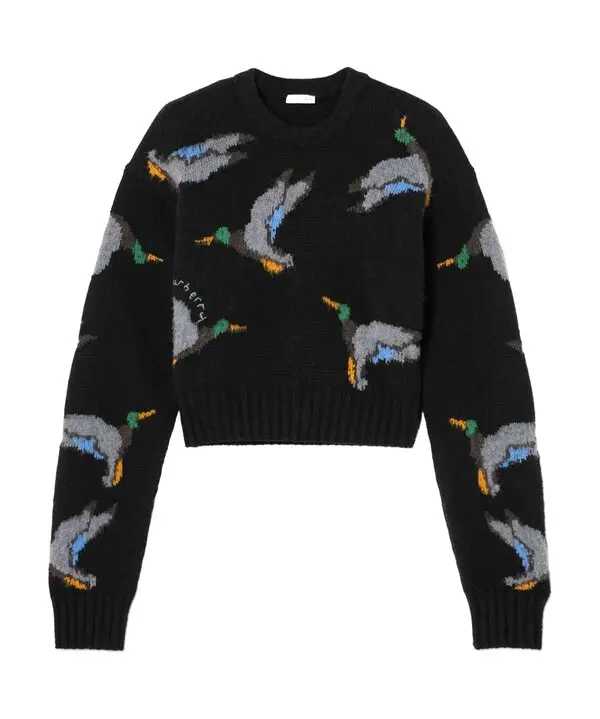 Burberry Duck-jacquard Crewneck Jumper - Black