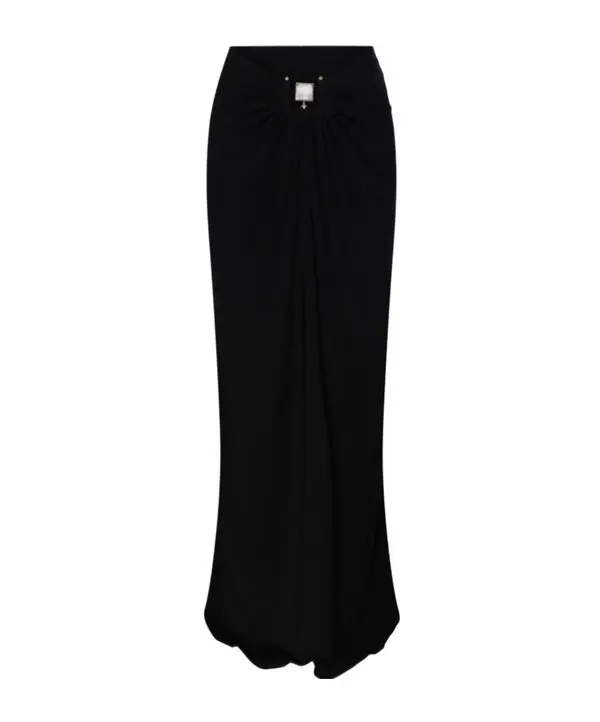 Christopher Esber Bezel Quartz Ruched Skirt - Black