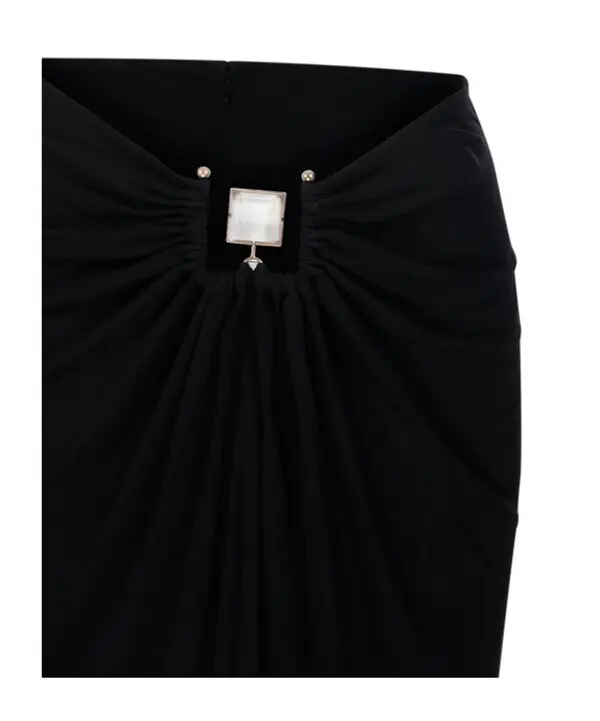 Christopher Esber Bezel Quartz Ruched Skirt - Black