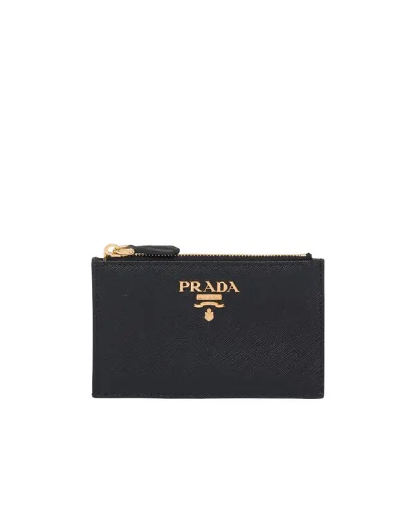 Prada Saffiano Leather Card Holder - Black