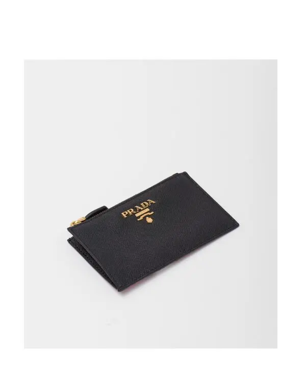 Prada Saffiano Leather Card Holder - Black