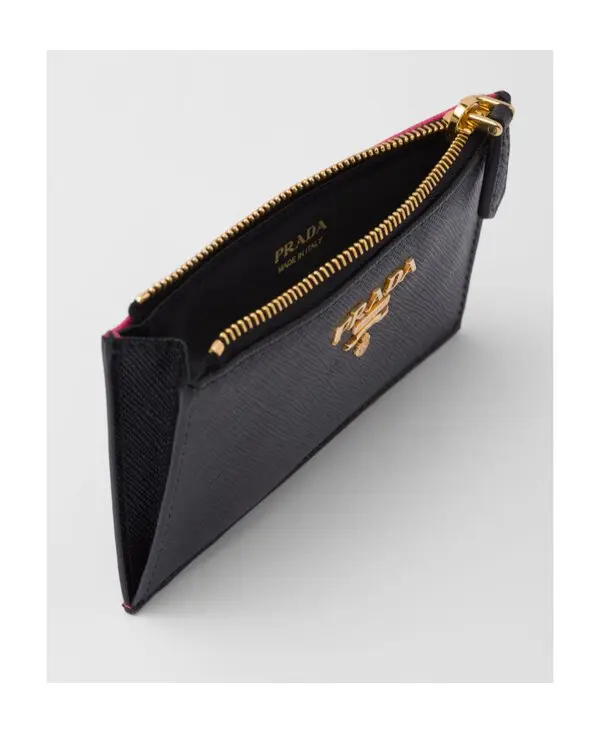 Prada Saffiano Leather Card Holder - Black