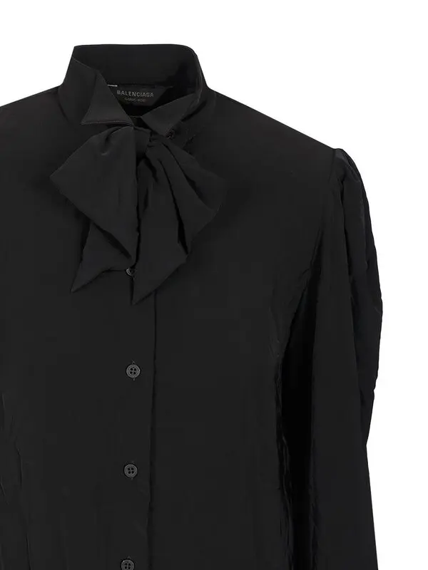 Balenciaga Bow Detailed Long-sleeve Shirt