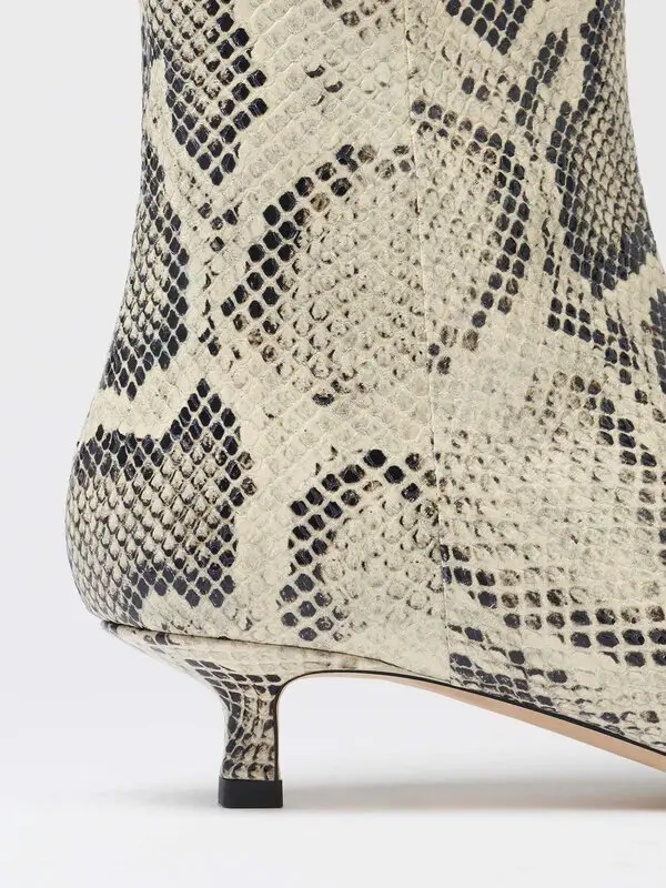 AeydĒ Pointed Toe High Heel Ankle Boots - Nude