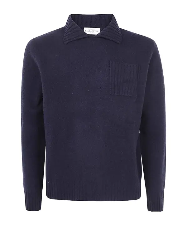 BALLANTYNE Spread Collar Sweater With Chest Pocket