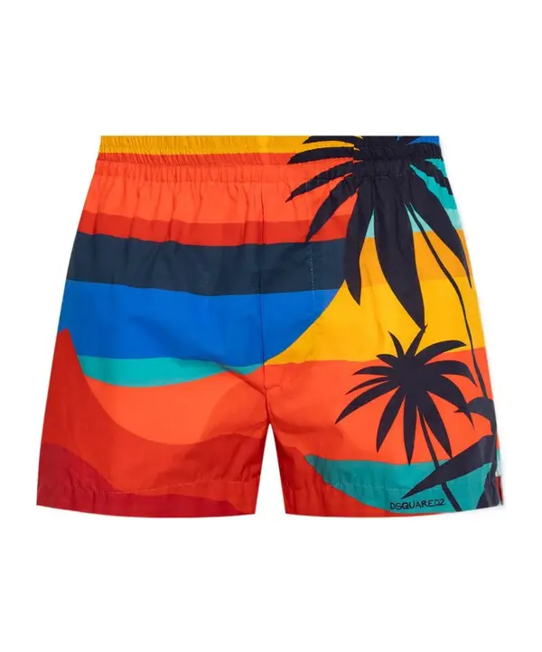 Dsquared2 Sunset Palm Tree Print Swim Shorts - Multicolor