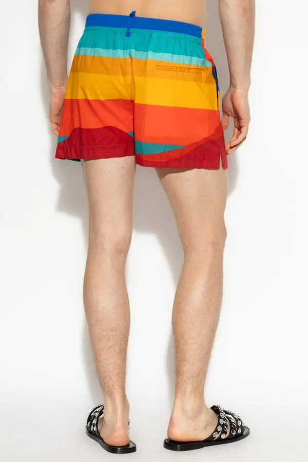 Dsquared2 Sunset Palm Tree Print Swim Shorts - Multicolor