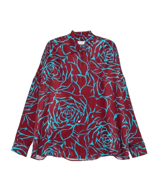 Dries Van Noten Printed Long Sleeve Shirt - Red