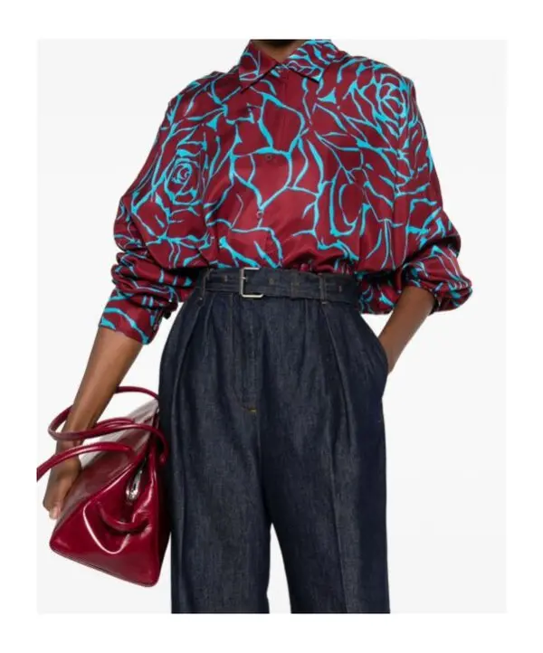 Dries Van Noten Printed Long Sleeve Shirt - Red
