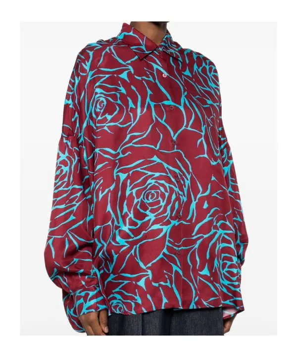 Dries Van Noten Printed Long Sleeve Shirt - Red