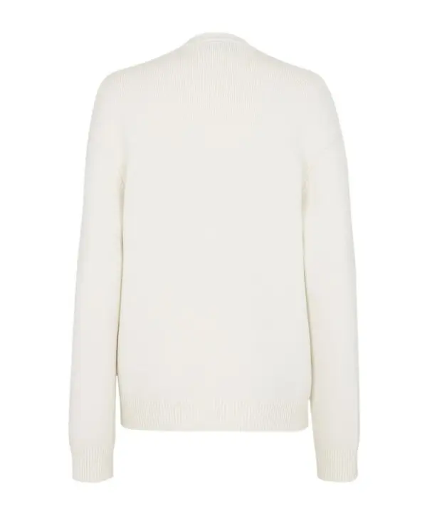 Fendi V-neck Cardigan With Logo Embellishment