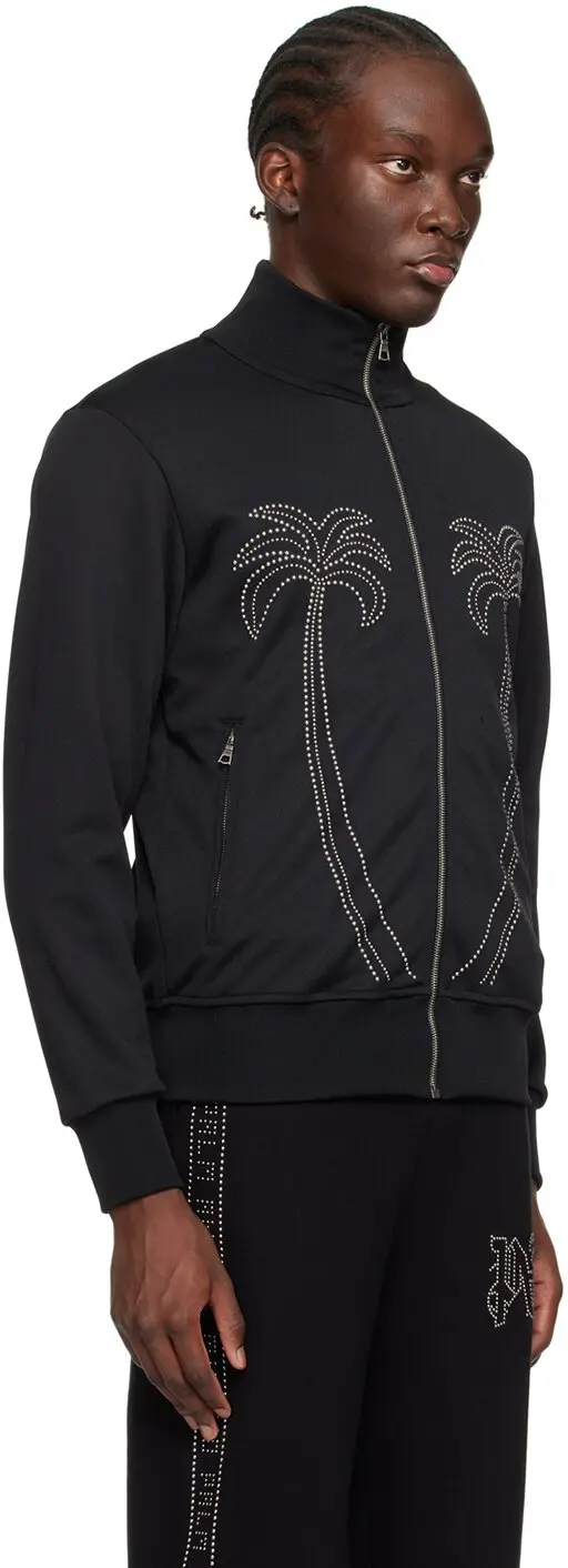 Palm Angels Milano Stud Embellished Zipped Track Jacket